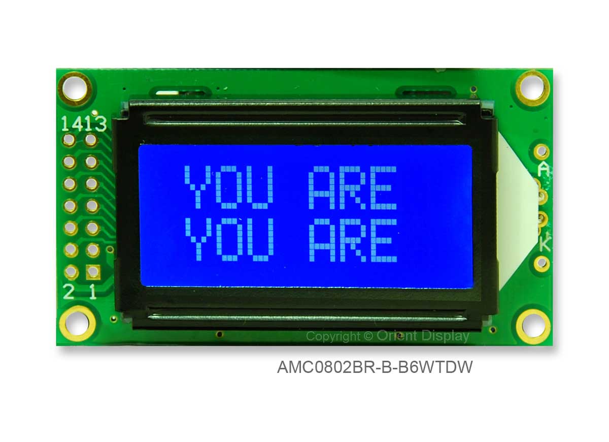 AMC0802BR-B-B6WTDW (8x2 Character LCD Module) | Orient Display