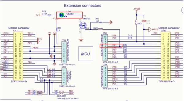 Step 3: From System Core > SYS, select Serial Wire, setup PA5 as GPIO ...