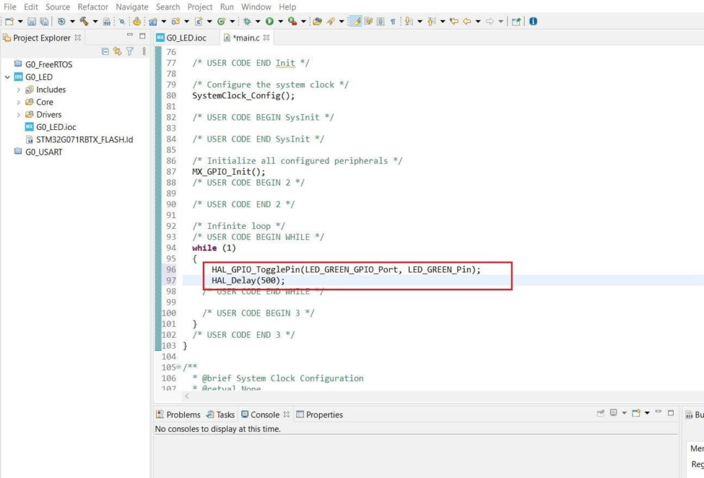 Compiling the project and downloading it to the board