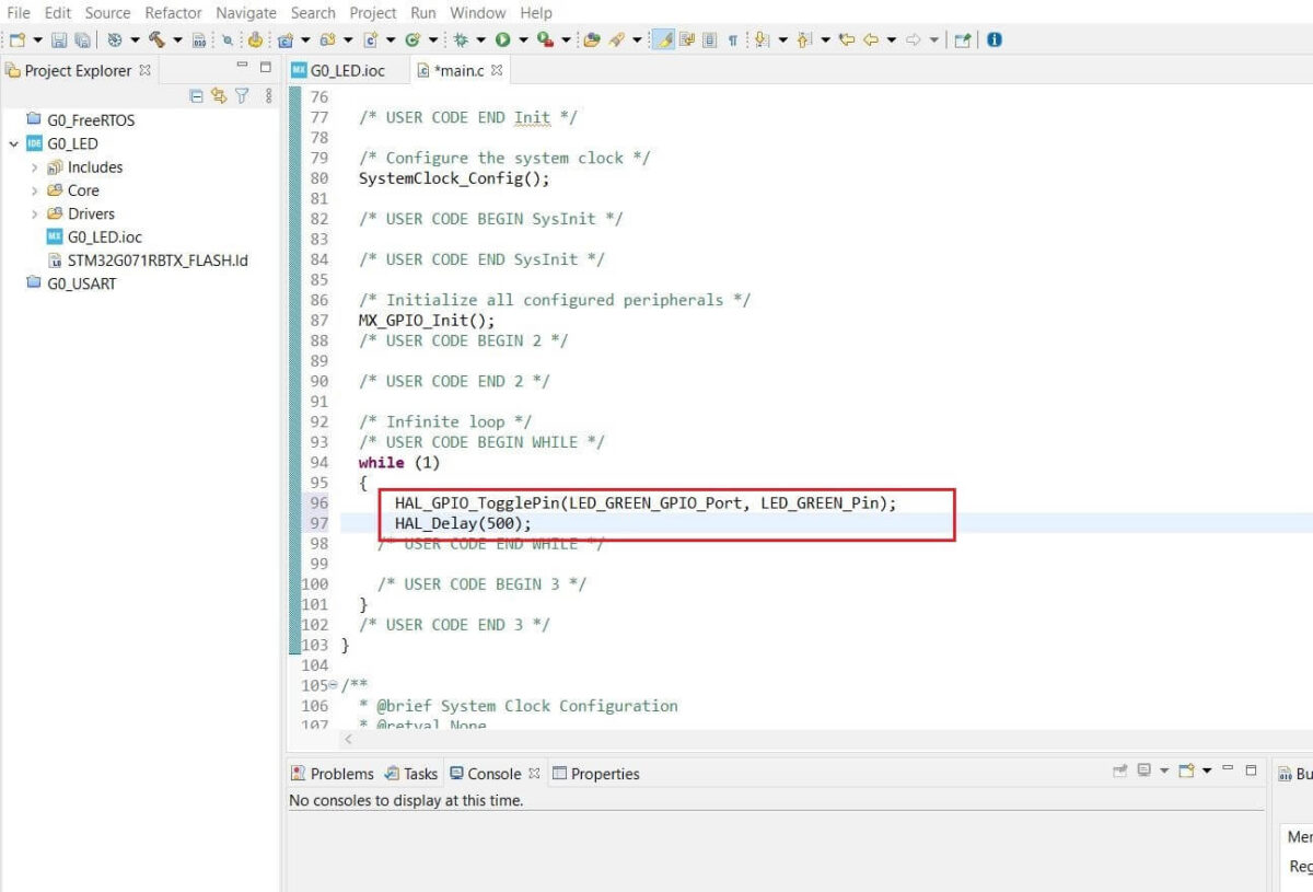 Compiling the project and downloading it to the board