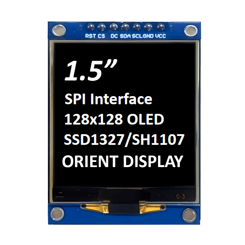1.5" Arduino OLED, 128x128, Monochrome White, 100 Nits, 4-wire SPI Interface | Orient Display